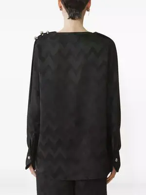 LANVIN Chevron-pattern Blouse With Button Detail