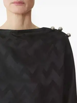 LANVIN Chevron-pattern Blouse With Button Detail