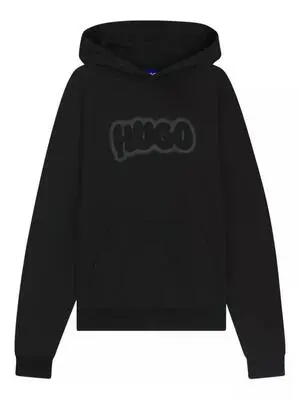 Hugo Graffiti-print Hoodie - Black