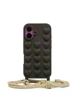 Bimba Y Lola Heart-embellished Iphone 16 Phone Case - Brown