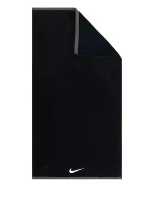 Nike Fundamental Logo-embroidered Towel - Black