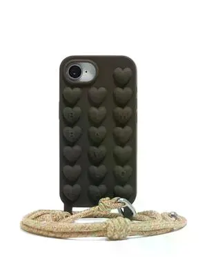 Bimba Y Lola Heart-embellished Iphone 16e Phone Case - Brown