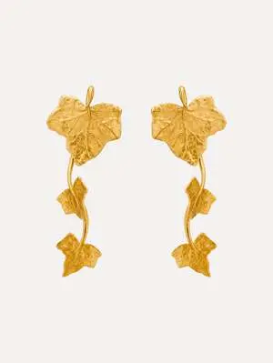 Oscar De La Renta Ivy Vine Clip-on Drop Earrings - Gold