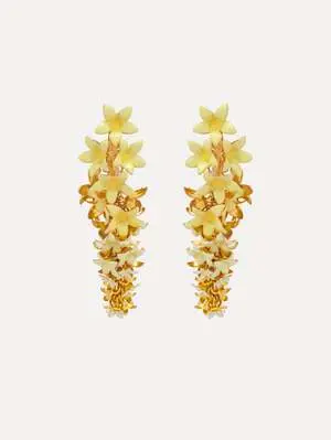 Oscar De La Renta Foxglove Drop Earrings - Yellow
