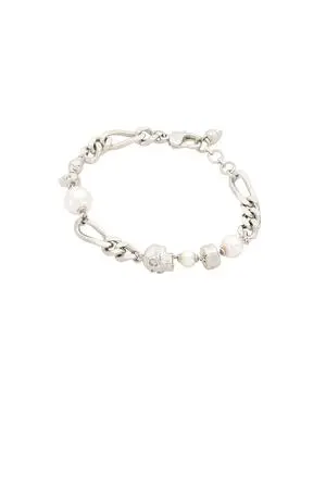 Alexander McQueen Pearl & Brass Bracelet - Silver