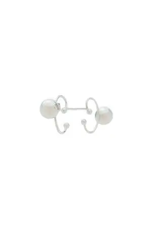 Valentino Garavani Metallic Silver Mono Earring