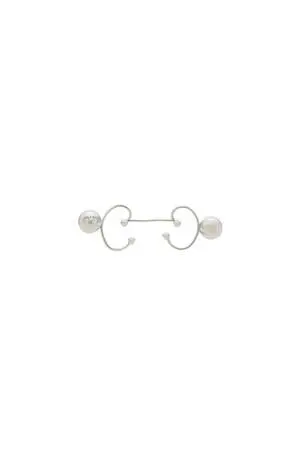 Valentino Garavani Metallic Silver Mono Earring