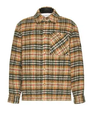 Burberry Overshirt In Brown - Beige Check