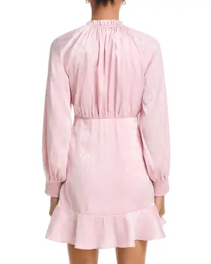 Aqua Ruffled Faux Wrap Dress