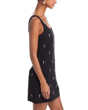 Aqua Crystal Embellished Shift Dress