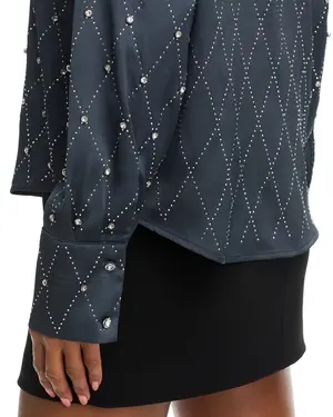 Aqua Embellished Blouse