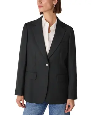 Whistles Single Breasted Wool Blend Blazer