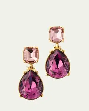 Oscar De La Renta Crystal Drop Earrings - Iris