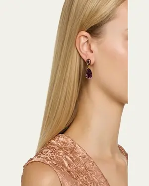 Oscar De La Renta Crystal Drop Earrings - Iris