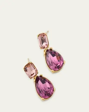 Oscar De La Renta Crystal Drop Earrings - Iris
