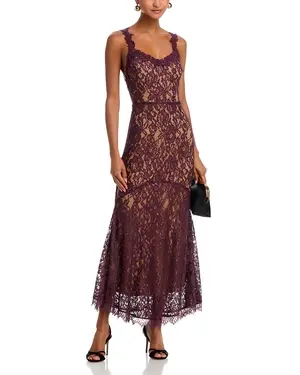 Aqua Stretch Lace Tank Maxi Dress