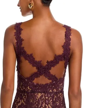 Aqua Stretch Lace Tank Maxi Dress