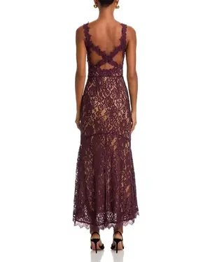 Aqua Stretch Lace Tank Maxi Dress