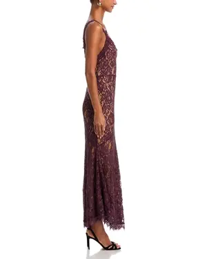 Aqua Stretch Lace Tank Maxi Dress