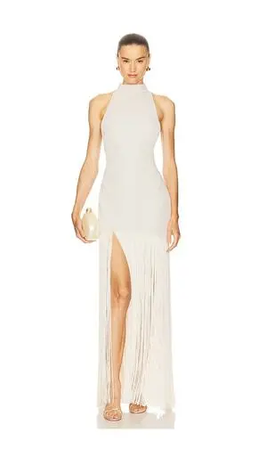 CAMILA COELHO Reese Maxi Dress With Fringe Detail - Ecru