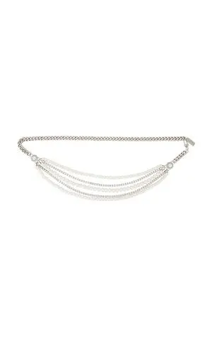 Retrofete Chloe Pearl Chain Belt - Silver