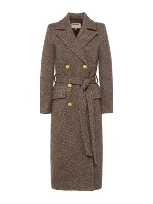 L'Agence Kolina Long Coat - Bracken Brown/gold
