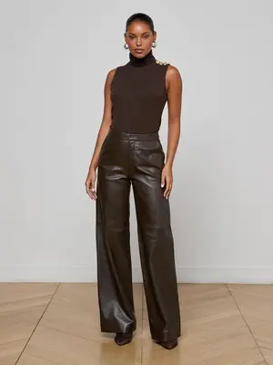 Women's Chocolate Leather Pants