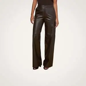 L'Agence Livvy Leather Trouser Chocolate