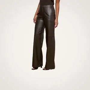 L'Agence Livvy Leather Trouser - Chocolate
