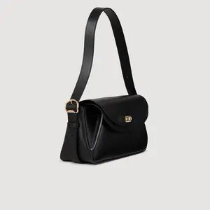 Sandro Le Mambo Leather Shoulder Bag - Black