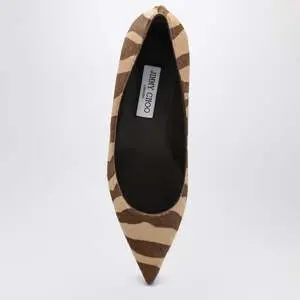 JIMMY CHOO Amelia Zebra-print Pumps - Brown