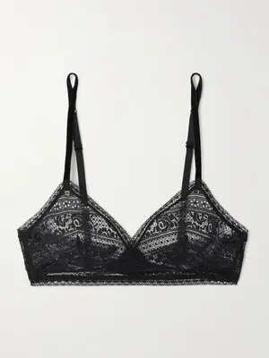 ERES Intrigue Leavers Lace Soft-cup Triangle Bra - Black