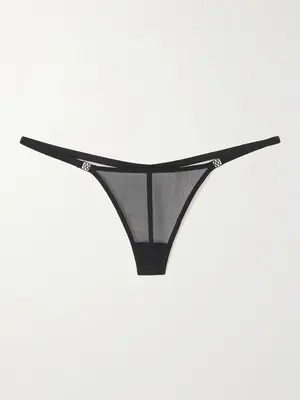 Kiki De Montparnasse Brienne Mesh Thong - Black