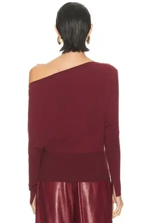 Simkhai Lavina Draped Off-shoulder Sweater - Cranberry