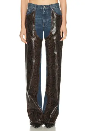 Stella McCartney Snake Chap Wide Leg - Dark Blue