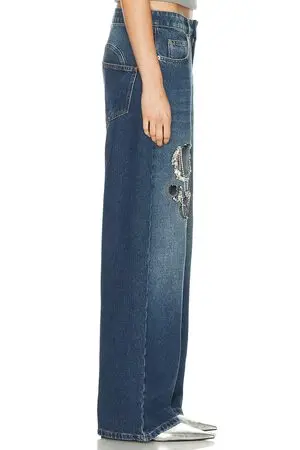 AREA Crystal Chain Cutout Relaxed Leg