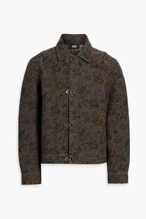 Brown Printed Jackets for Men