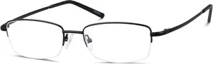 Zenni Half-rim Rectangle Flex Titanium Frame - Black