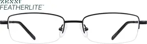 Zenni Lightweight Rectangle Half-rim Flex Titanium Eyeglasses - Black