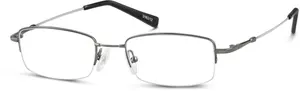 Zenni Half-Rim Rectangle Flex Titanium Frame Gray