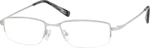 Zenni Half-Rim Rectangle Flex Titanium Frame Silver