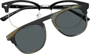 Zenni Browline Full Rim Frame Glasses - Black