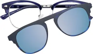 Zenni Browline Full Rim Frame Glasses - Blue