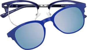 Zenni Browline Full Rim Frame Glasses - Blue