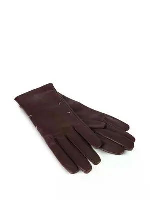 MAISON MARGIELA Leather Gloves With Four-stitch Detail