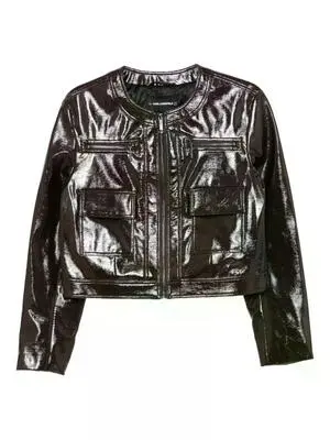 Karl Lagerfeld Logo-embossed Patent Jacket