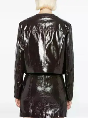 Karl Lagerfeld Logo-embossed Patent Jacket