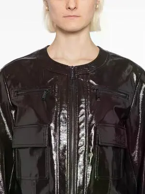 Karl Lagerfeld Logo-embossed Patent Jacket