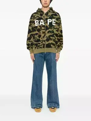 A BATHING APE Camouflage-print Hoodie - Green