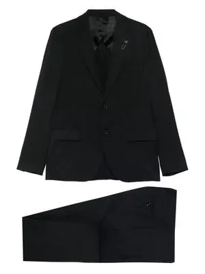 LARDINI Notched-lapel Suit - Black